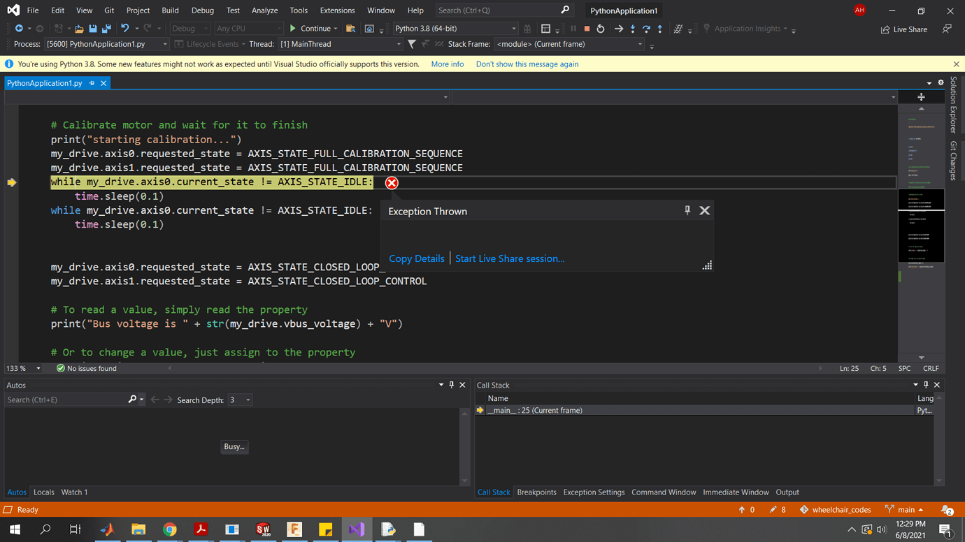 Issues With Python Since Firmware Update Support Odrive Community