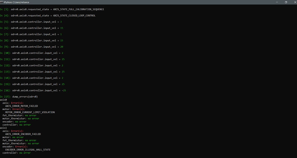 Motor Error Current Limit Violation and Axis Error Failed - Support ...