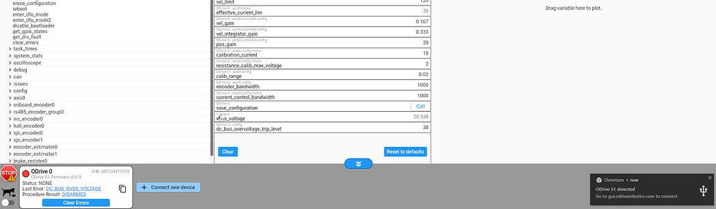 DC_BUS_OVER_VOLTAGE error triggers - ODrive S1 Support - ODrive Community