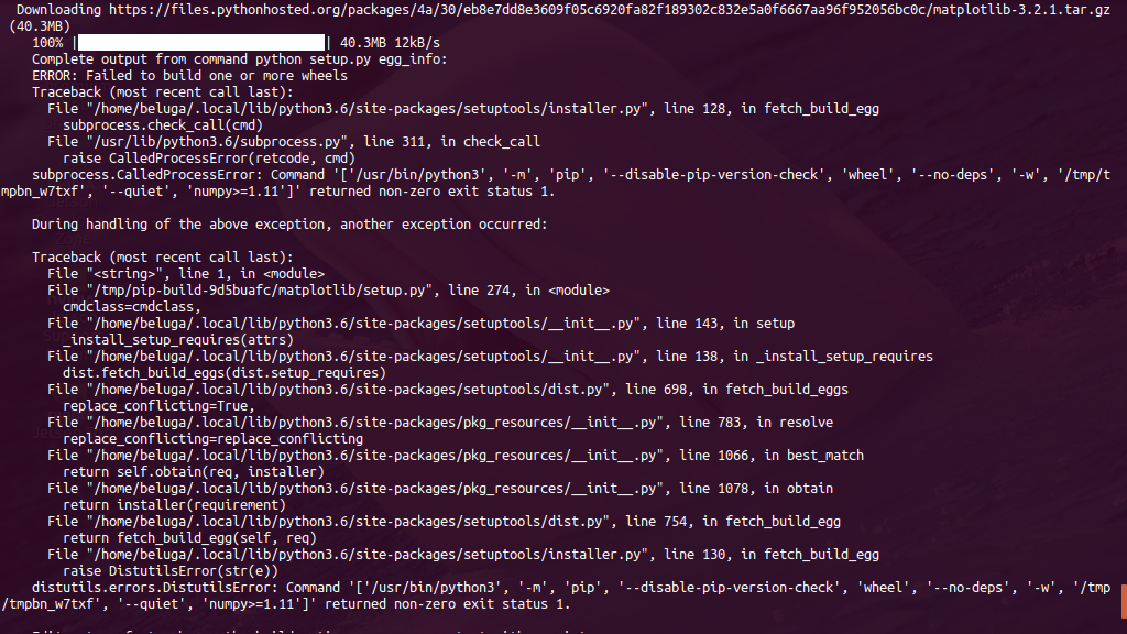 Pip3 Install Matplotlib Error Jetson TX2 Ubuntu 18 04 ODrive Community